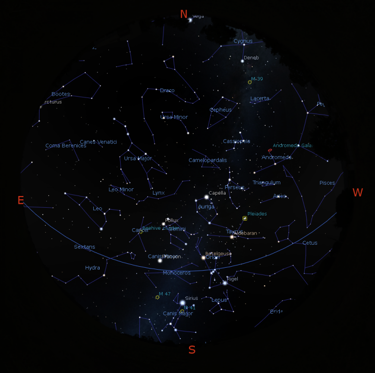 The Night Sky in January – Macclesfield Astronomical Society